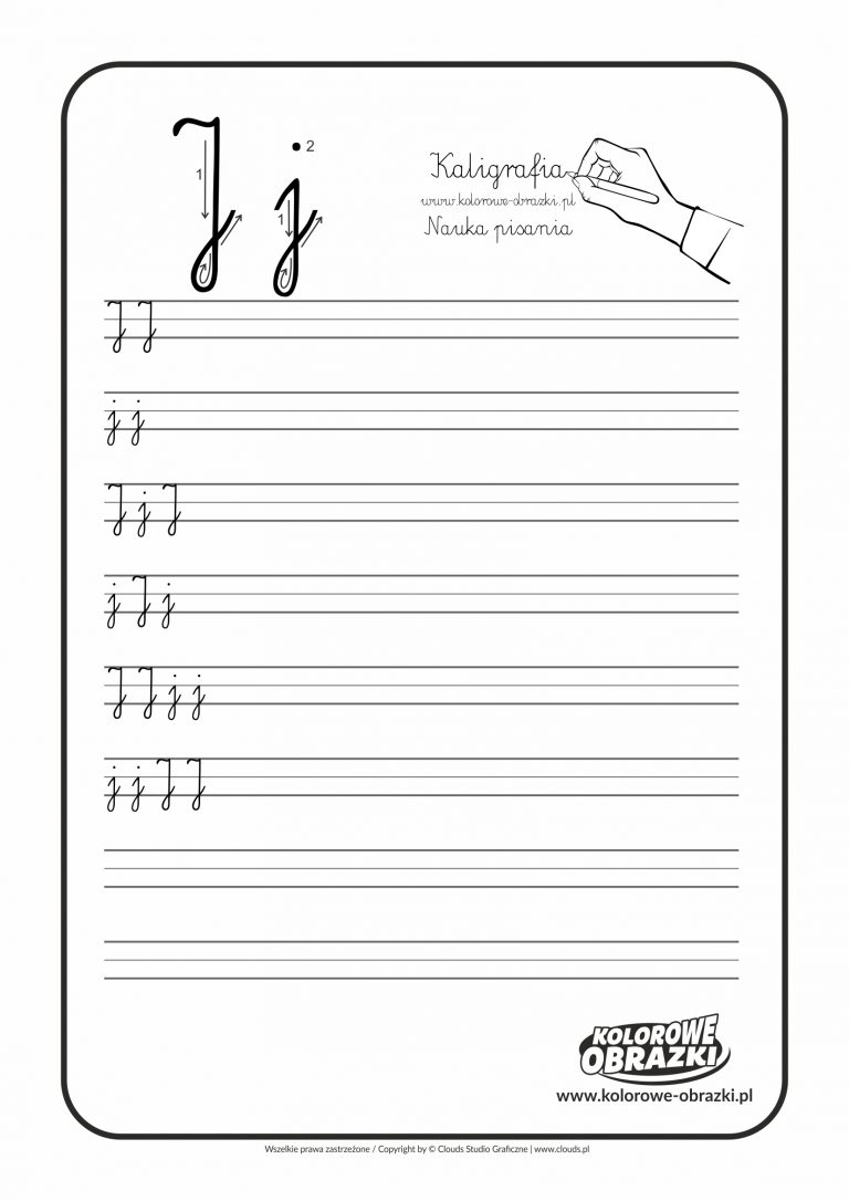 Kolorowanki dla dzieci Litera J - Kaligrafia - Kolorowanki dla dzieci ...